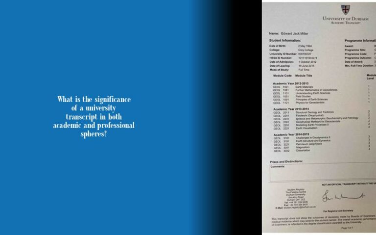 What is the significance of a university transcript in both academic ...