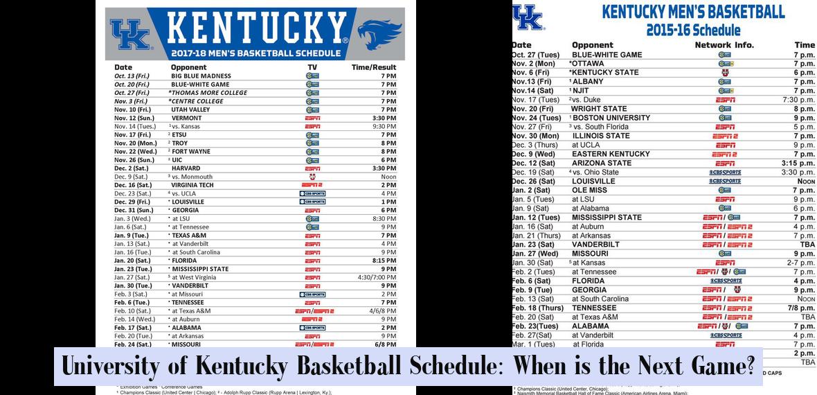 University of Kentucky Basketball Schedule: When is the Next Game ...