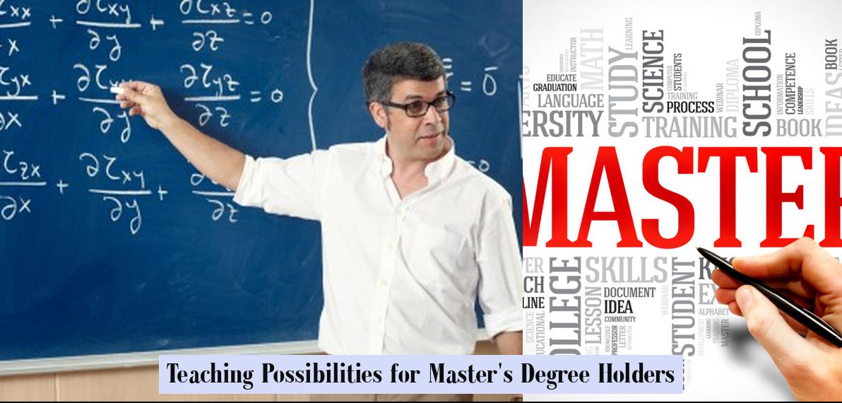Teaching Possibilities for Master's Degree Holders - JobLoving ...