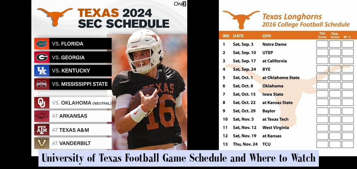 University of Texas Football Game Schedule and Where to Watch ...